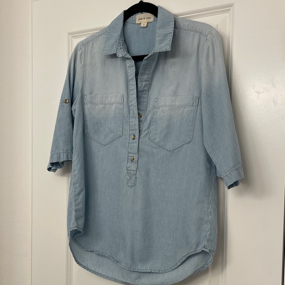 cloth & stone | Tops | Cloth Stone Light Blue Blouse | Poshmark